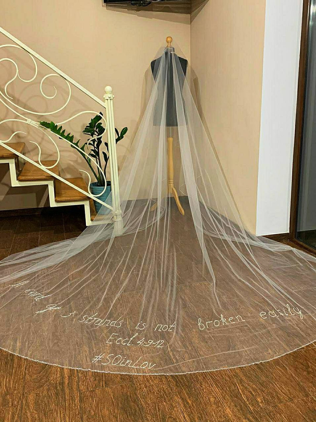 Bespoke Veil, Wedding Veil With Phrases, Words, Letters, Initials ...