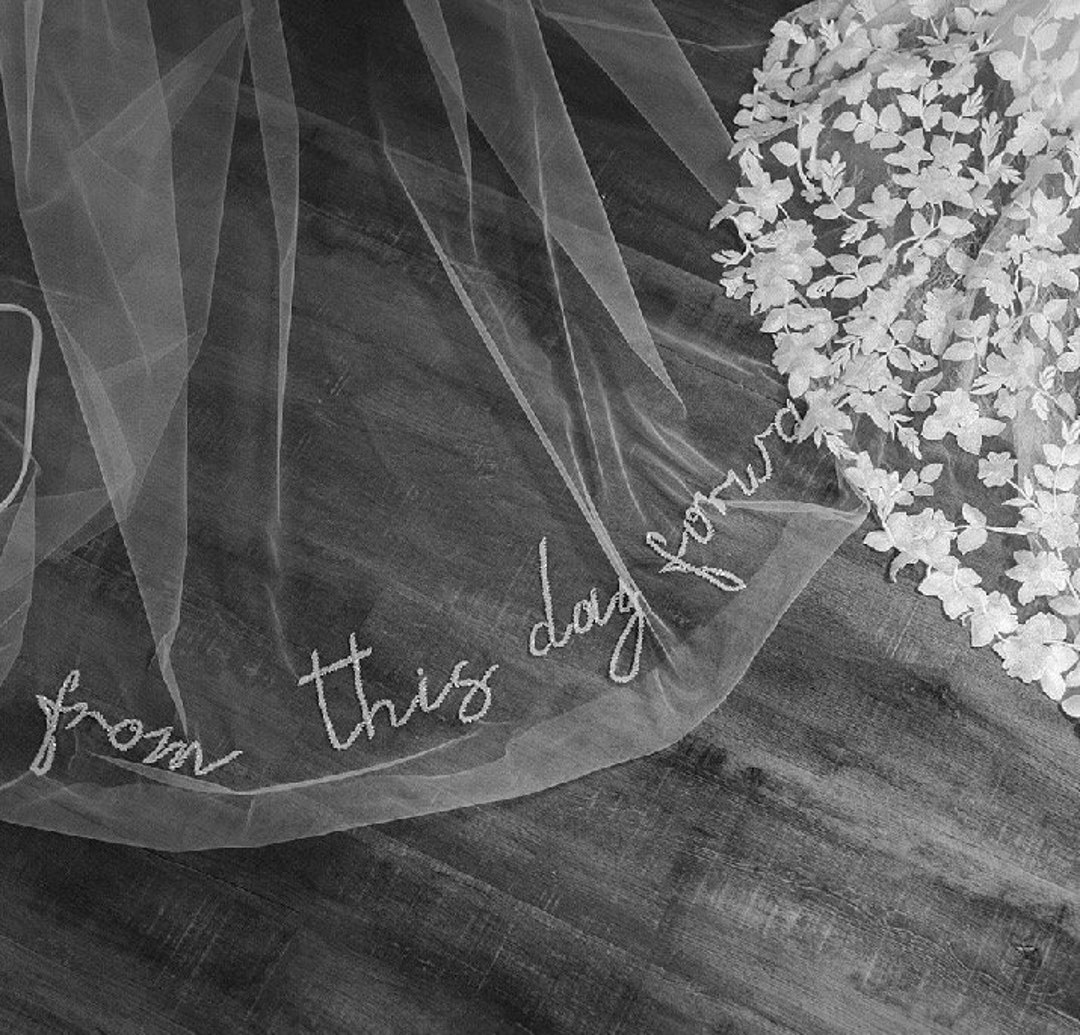 Personalization Veil. Bespoke Veil, Wedding Veil With Phrases, Words ...