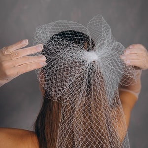 French Netting Bow for Bride and for Girl. Hair Accessories. - Etsy