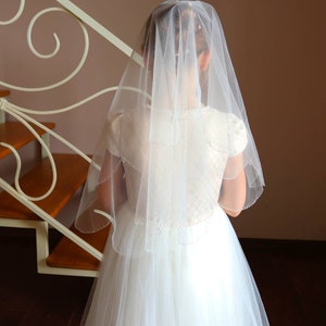 Little Girls' Holy Communion Veil, Veil With Pendants, Beaded Veils ...