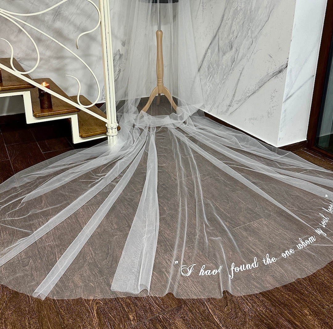 Bespoke Veil, Wedding Veil With Phrases, Words Letters Initials ...