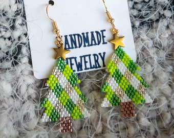 Seed Bead Tree Earrings - Etsy