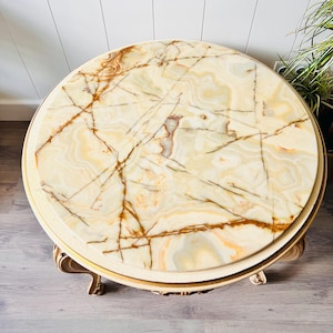 Baroque Marble Coffee Table – Ornate Carved Wood Base, 60s Classic Statement Piece - Etsy