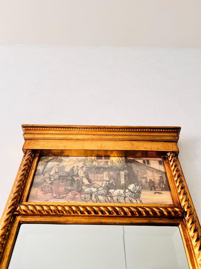 Vintage Big Mirror, Baroque Style, With Beveled Edges, Wooden Golden ...