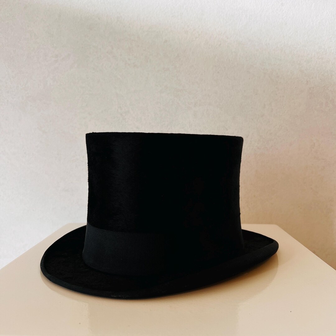 Antique Silk Top Hat – Black Ladies Formalwear, Edwardian Millinery - Etsy