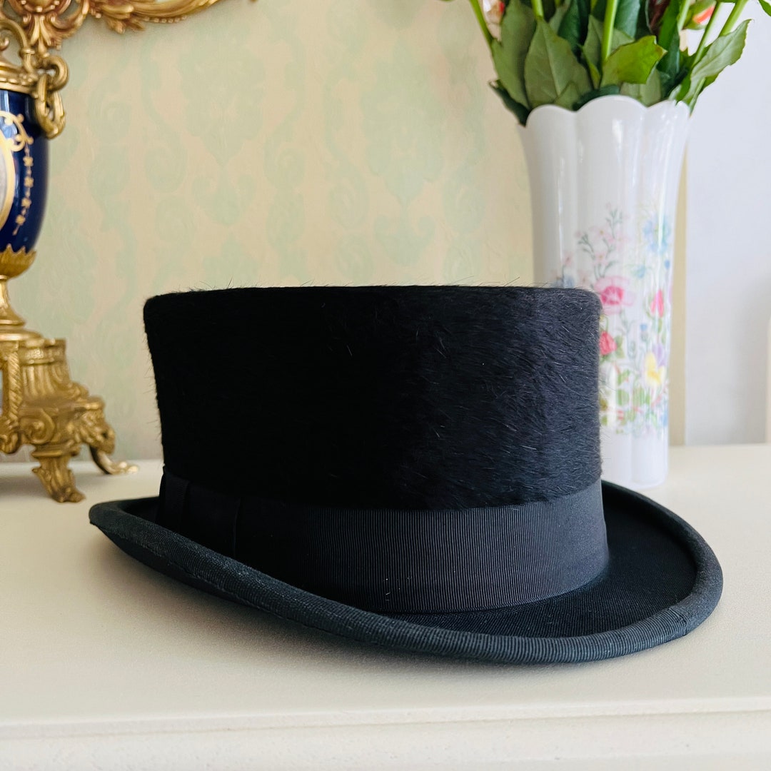 Silk Black Top Hat With Original Box – Classic Formalwear, Vintage ...