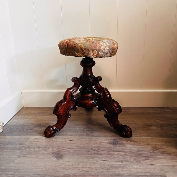 Antique Piano Stool - Etsy