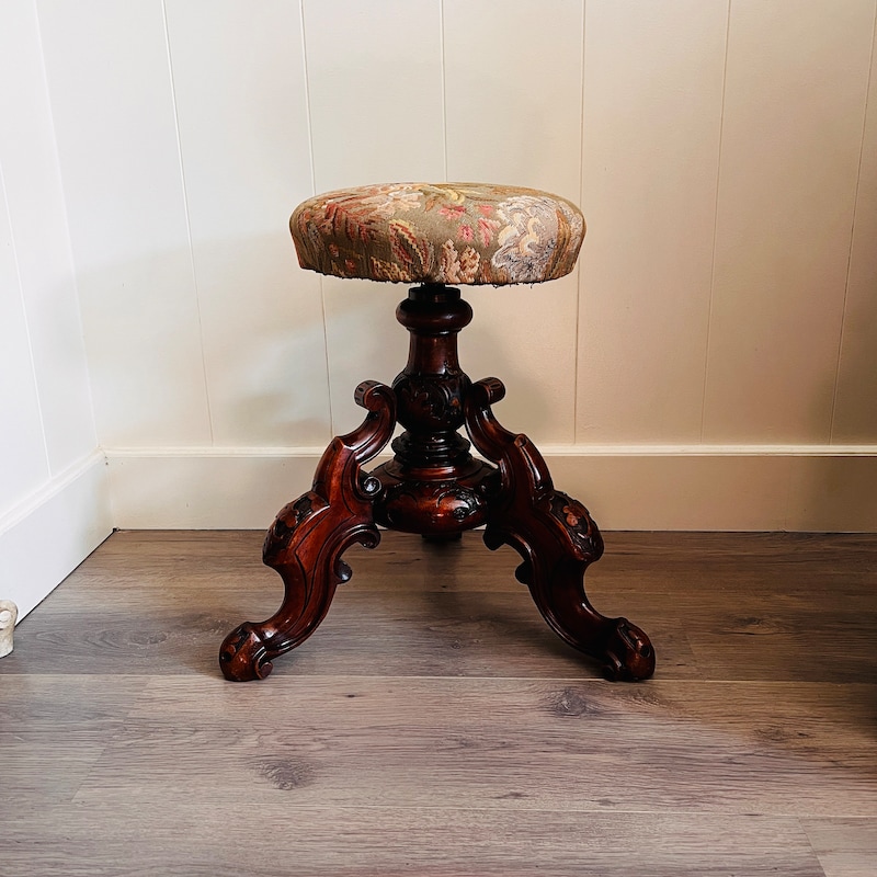 Antique Piano Stool - Etsy
