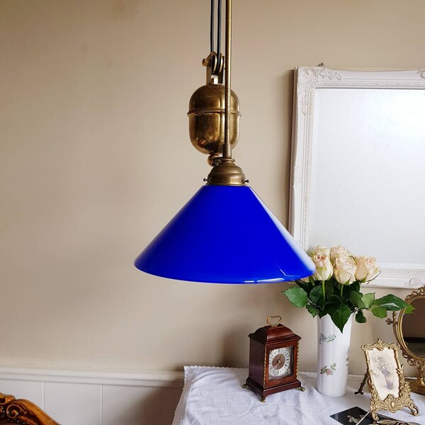 Blue Glass Pendant Light - Etsy
