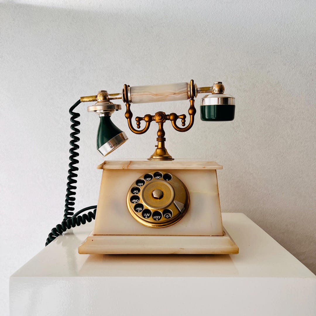 Vintage Onyx Desk Telephone, Marble Rotary Telephone, Made in Italy - Etsy