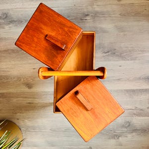 Vintage Wooden Sewing Box With Handle - Compact Storage for Sewing ...