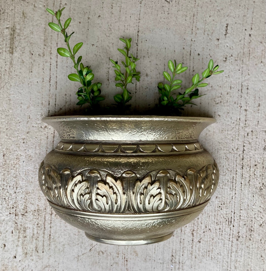 Vintage Home Interiors Gold Metal Look Plastic Wall Pocket Planter - Etsy