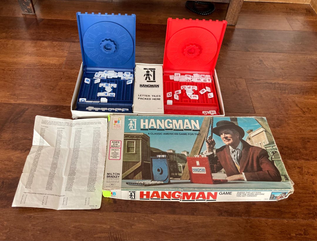 Vintage 1976 Hangman Board Game by Milton Bradley - Etsy
