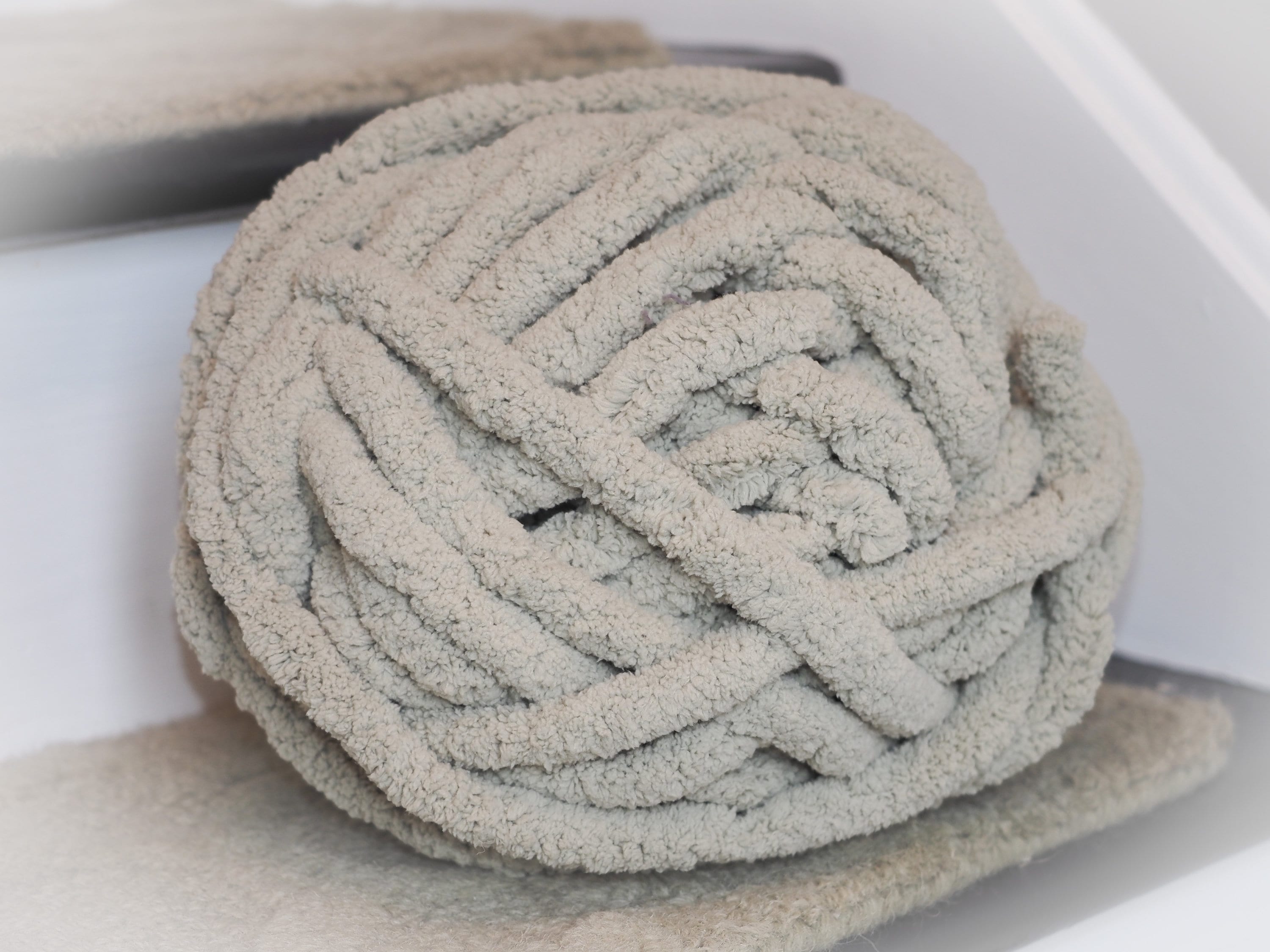 Chenille Yarn, 100% Polyester, Vegan, Chunky Yarn, Jumbo Yarn, Green Tea, Naval, Yarn, Knitting ...