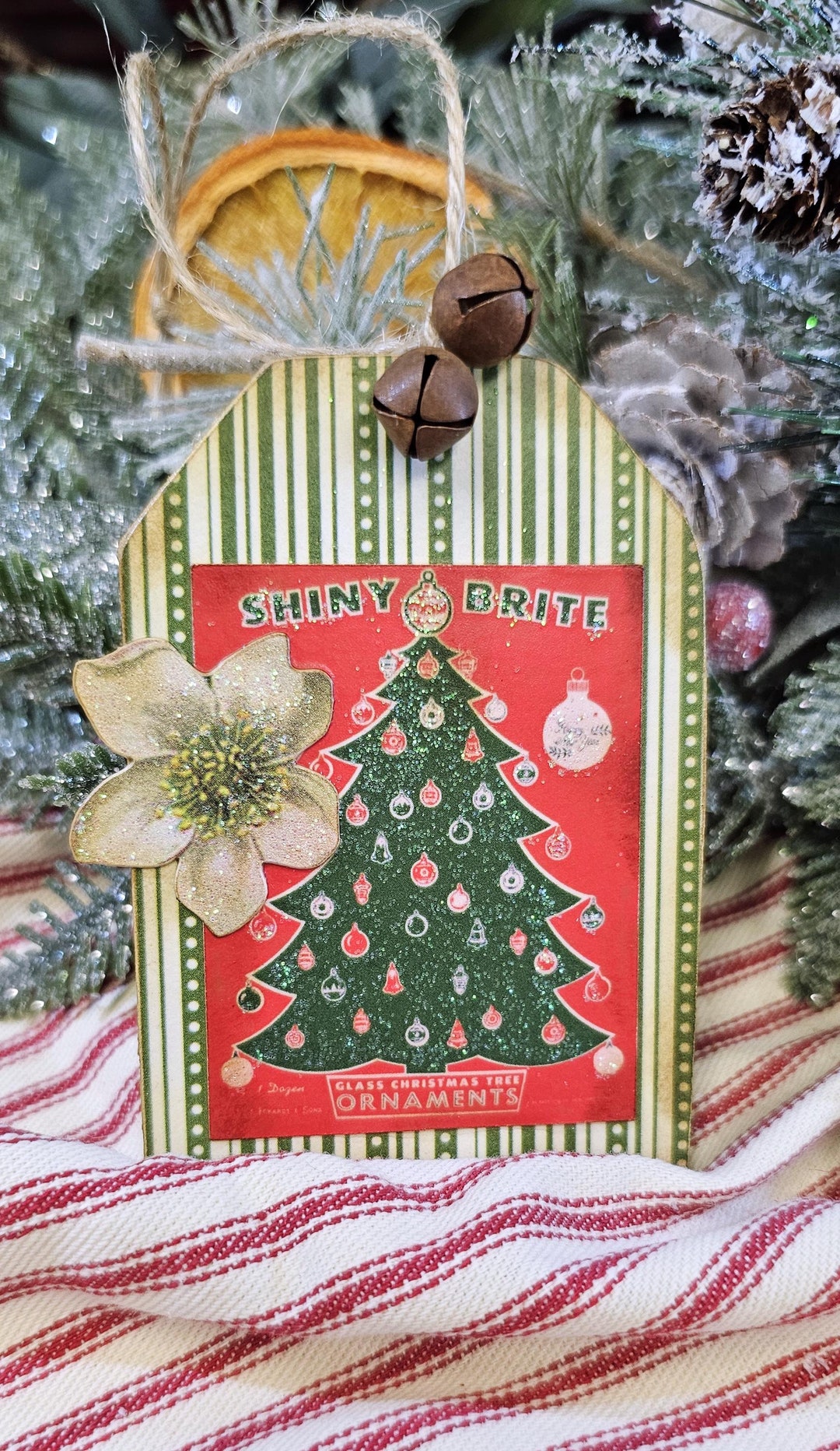 Vintage Shiny Brite Ad Christmas Ornament, Christmas Tag - Etsy