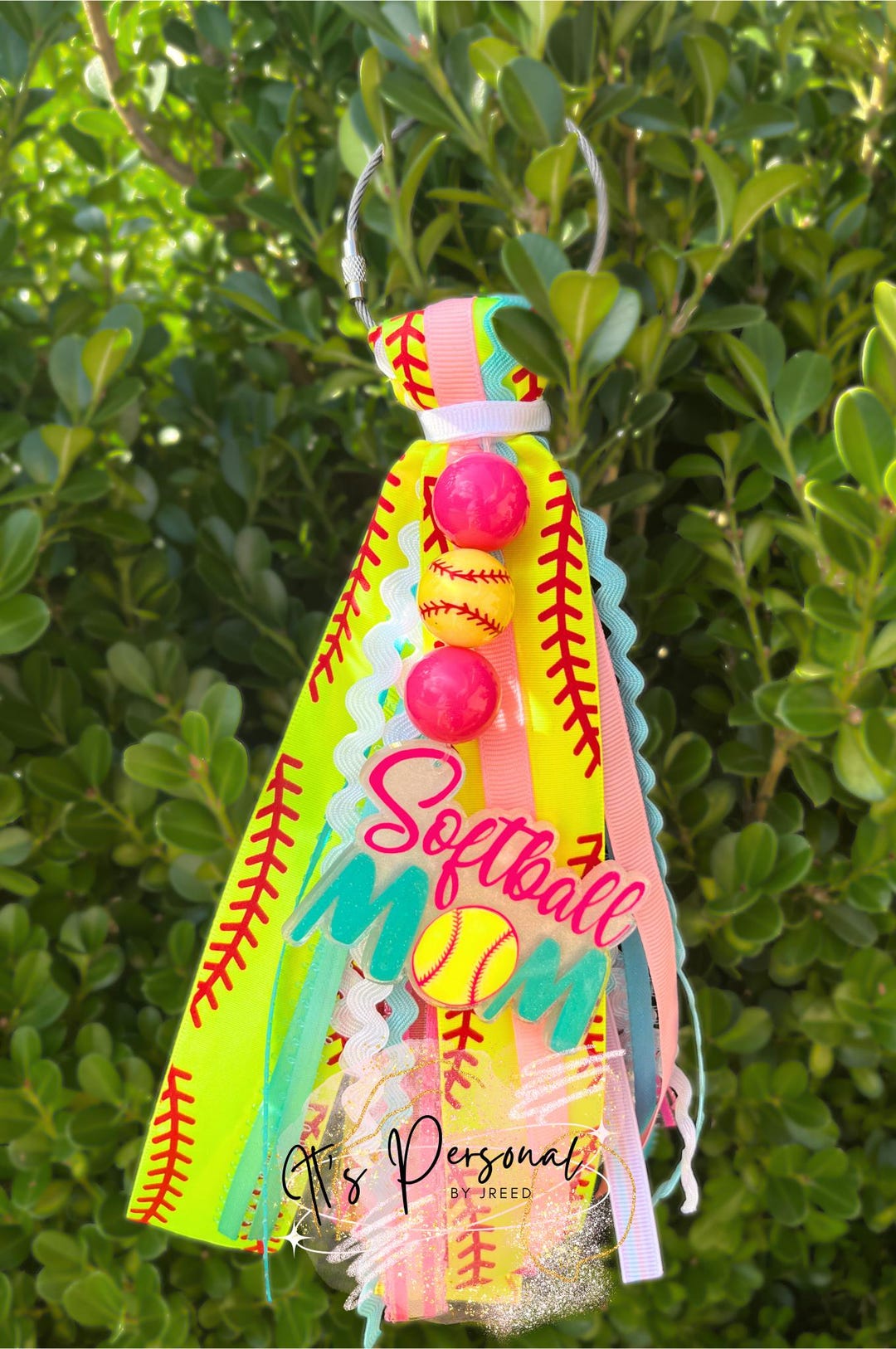 Softball Mom Ribbon Keychain | Sports Mom Ribbon Keychain | Softball ...