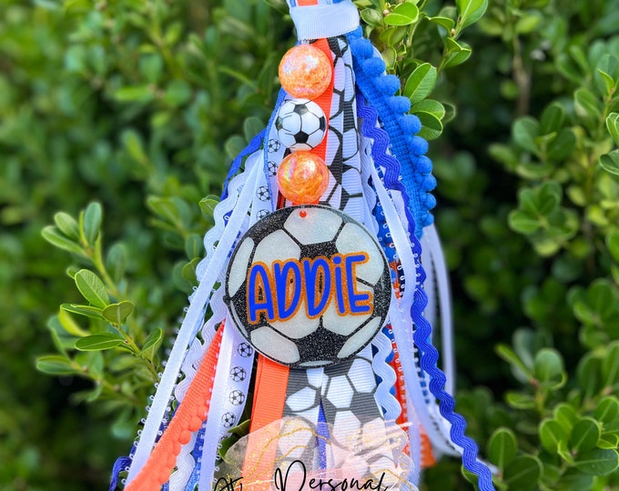 Soccer Ribbon Keychain | Soccer Bag Tag | Sports Bag Tag - Etsy