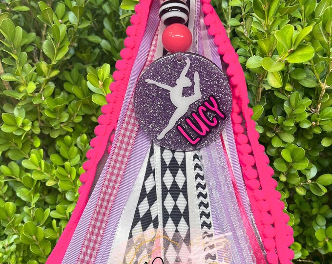 Dance Ribbon Keychain | Dance Bag Tag | Sports Bag Tag - Etsy