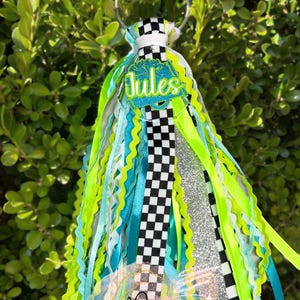 Cheer Ribbon Keychain | Cheer Bag Tag | Sports Bag Tag - Etsy