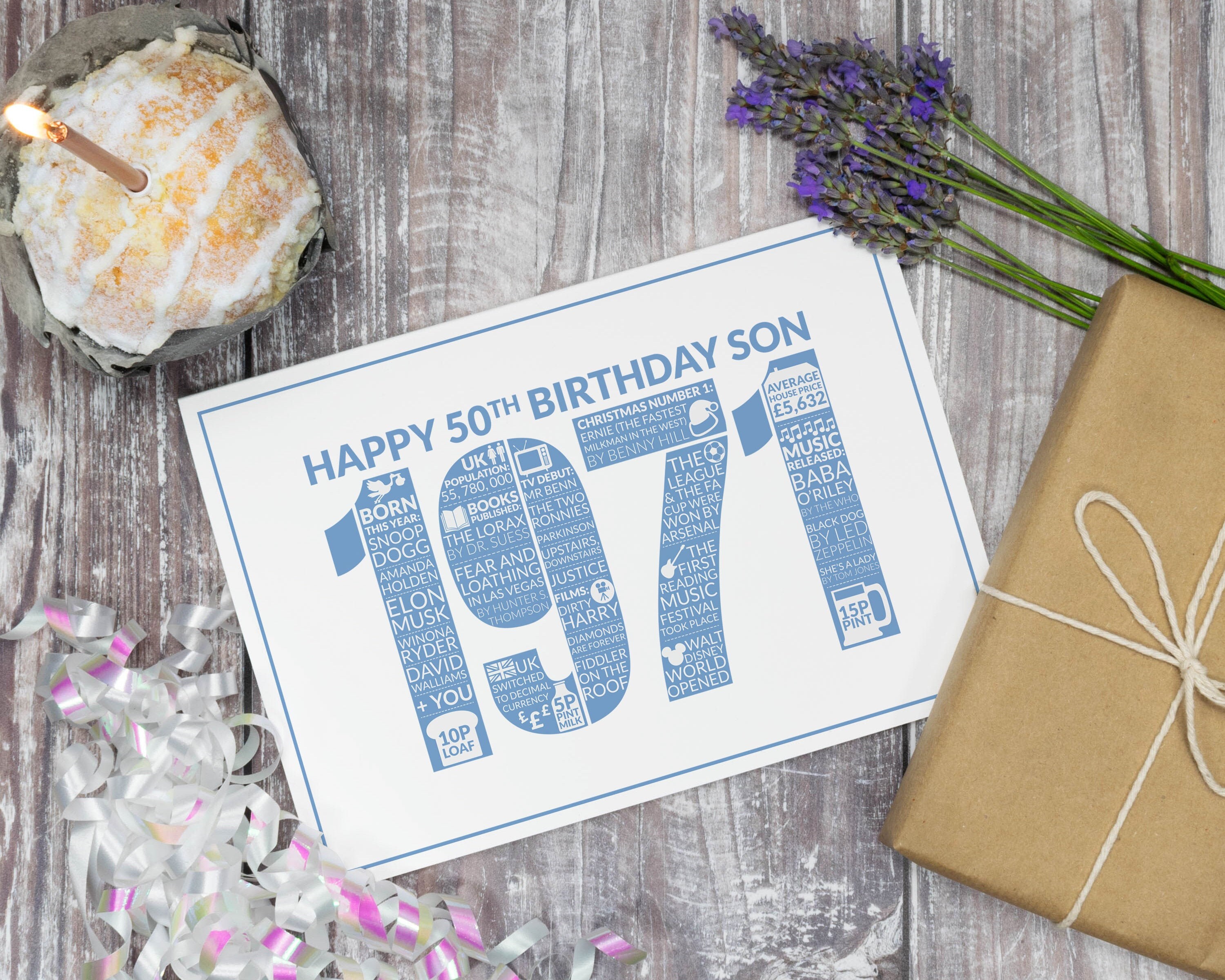 50th Birthday Card Son Happy 50th Birthday Son Birthday Etsy