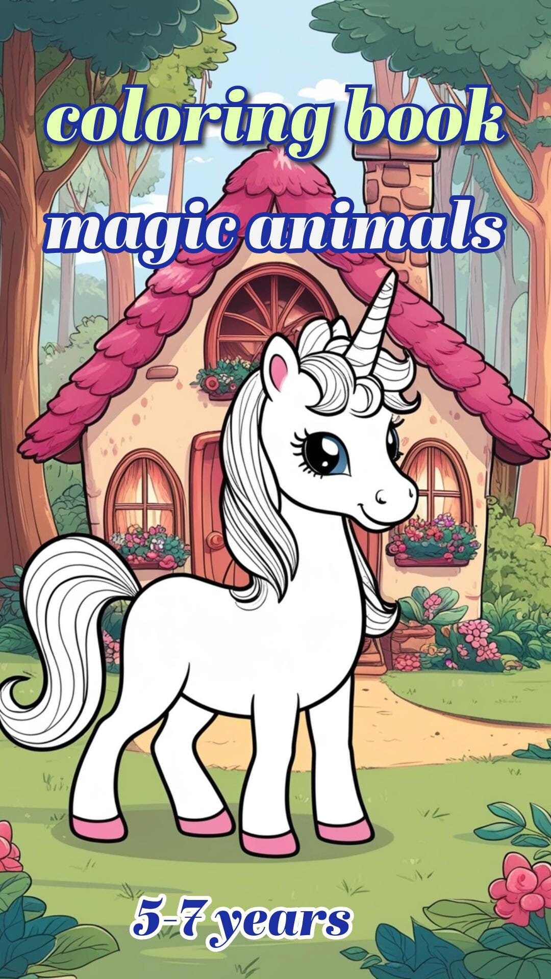 Printable Coloring Book for Children Magical Animals, Coloring Pages ...
