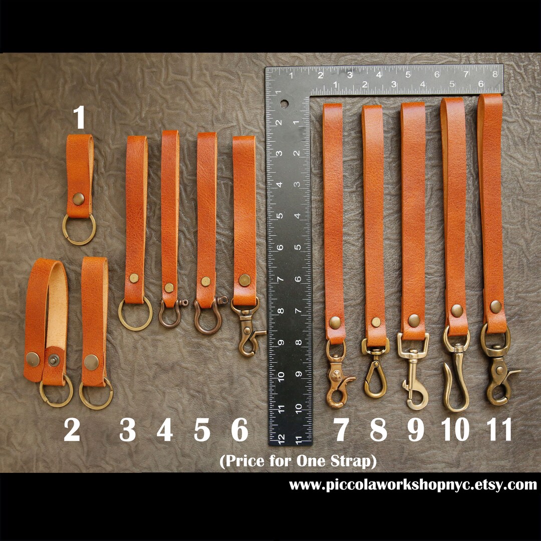 074leather Lanyard,antique Solid Brass Clasp Snap Key Strap,belt Loop ...