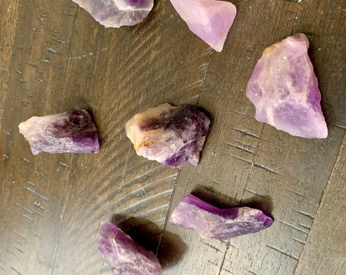 Amethyst Gemstone RAW UNCUT STONE Pocket Stone | Etsy