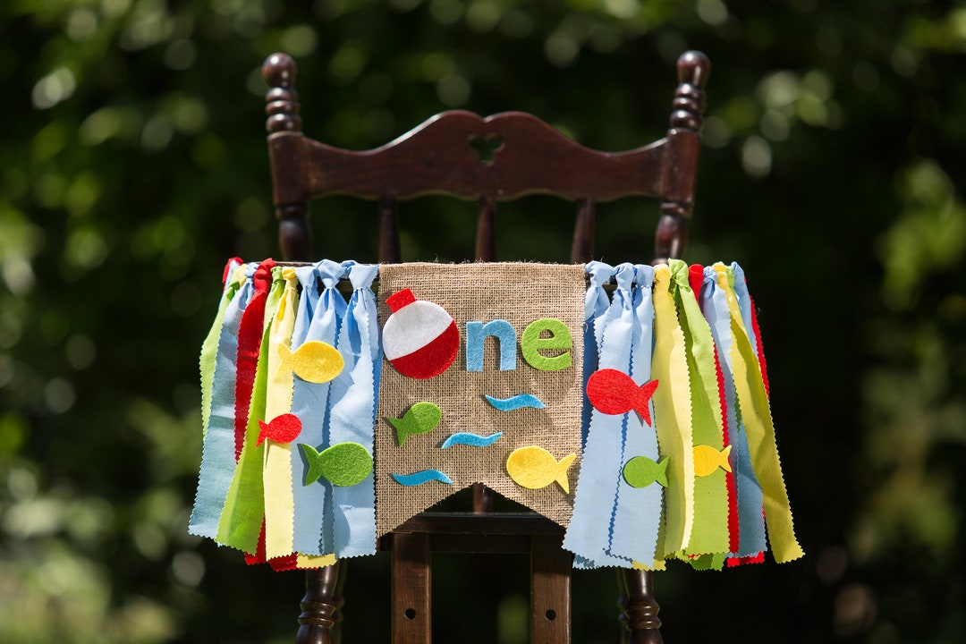 Fisherman High Chair Banner With Colorful Fish Decor and Red - Etsy