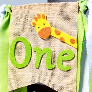 Jungle Nursery / Giraffe Nursery Bunting Banner High Chair for Boy 1st ...