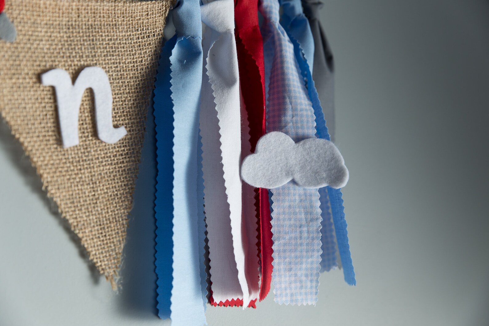 Personalised Name Banner With Cloud Airplane Nursery Pattern - Etsy