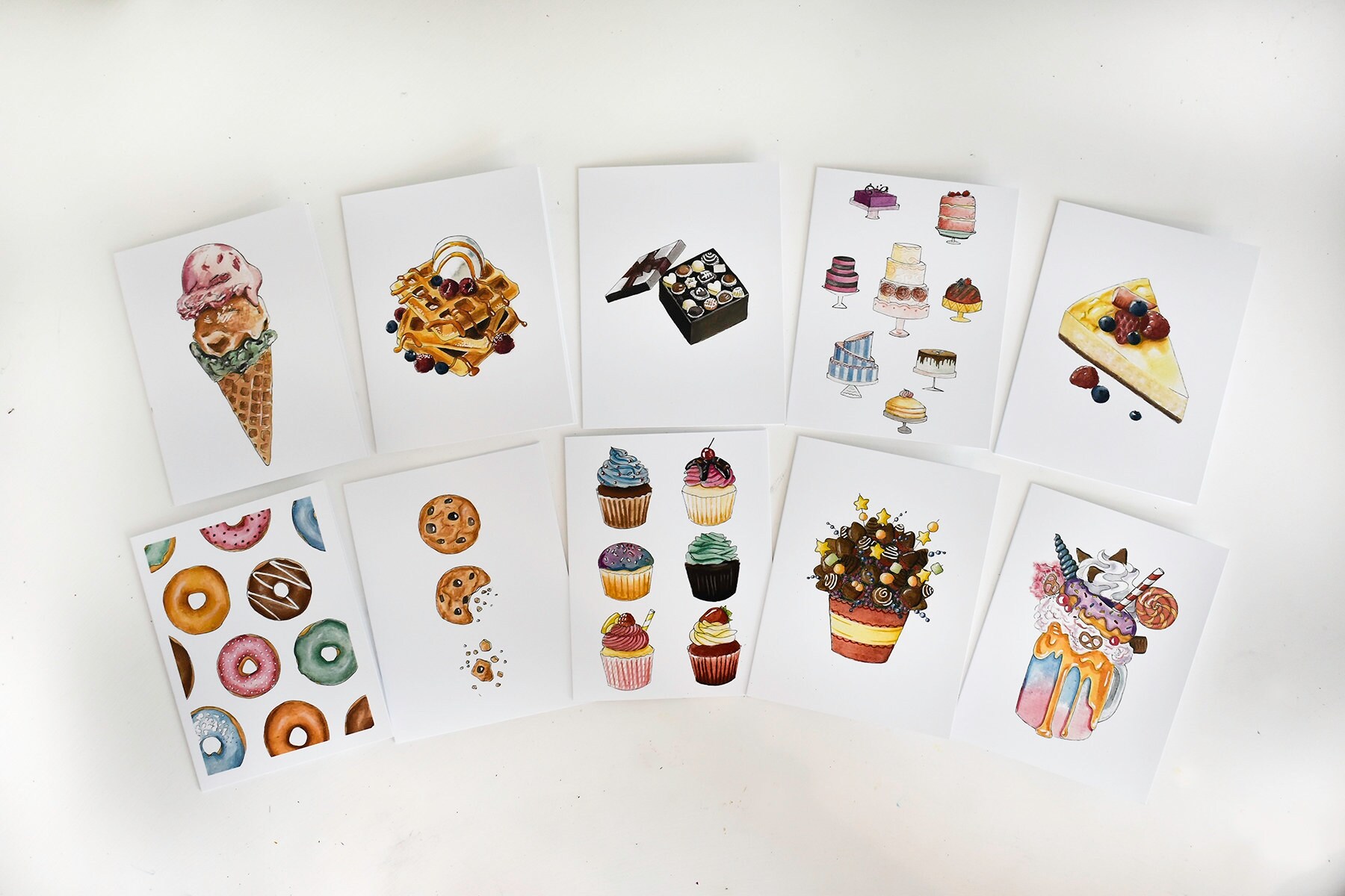 Sweets Card Set With Envelopes - Etsy