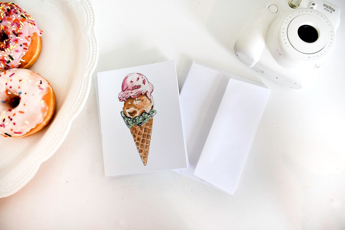 Sweets Card Set With Envelopes - Etsy