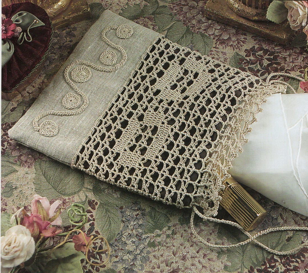 Lacy Linen Bag Filet Crochet Pattern PDF - Etsy