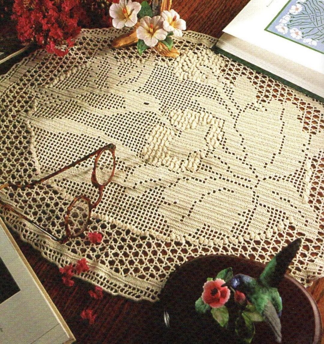 Hummingbird Filet Doily Vintage Crochet Pattern PDF - Etsy