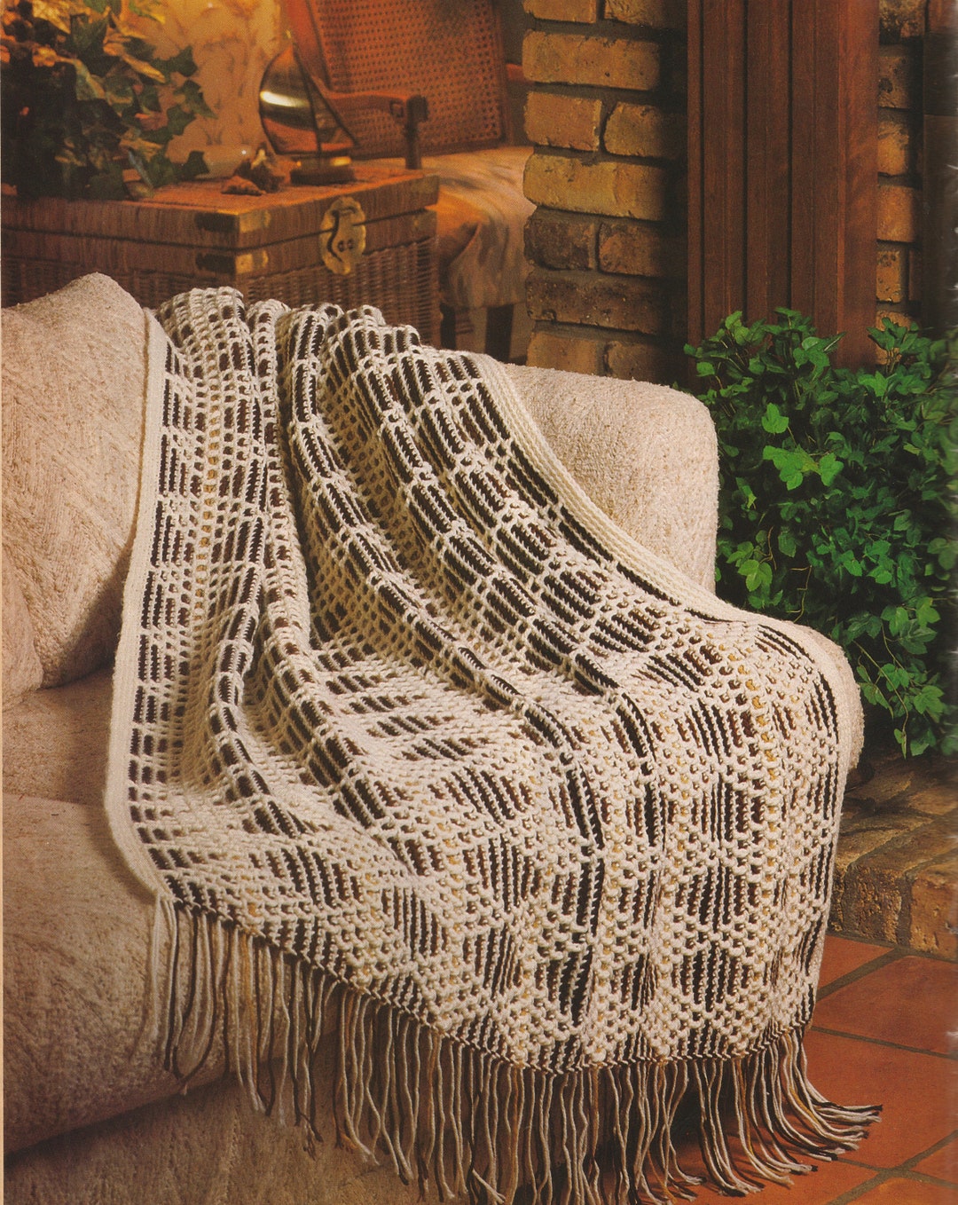 Reversible Afghan Vintage Crochet Pattern - Etsy