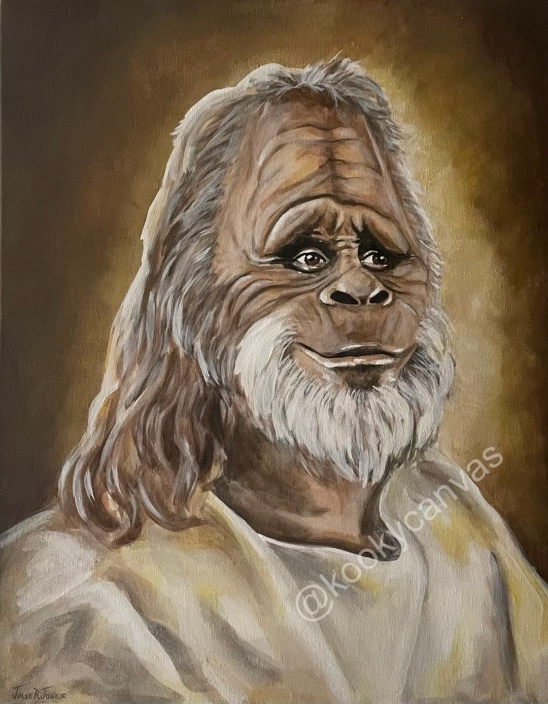 Sasquatch Savior - Bigfoot - High Quality Canvas Print With Hand ...