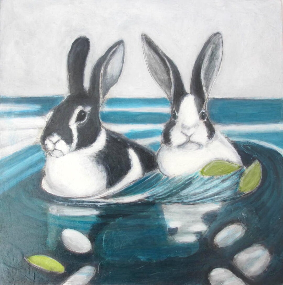 Rabbit, Rabbits, Bunny, Bunnies Oil Painting, Original Oil Painting ...
