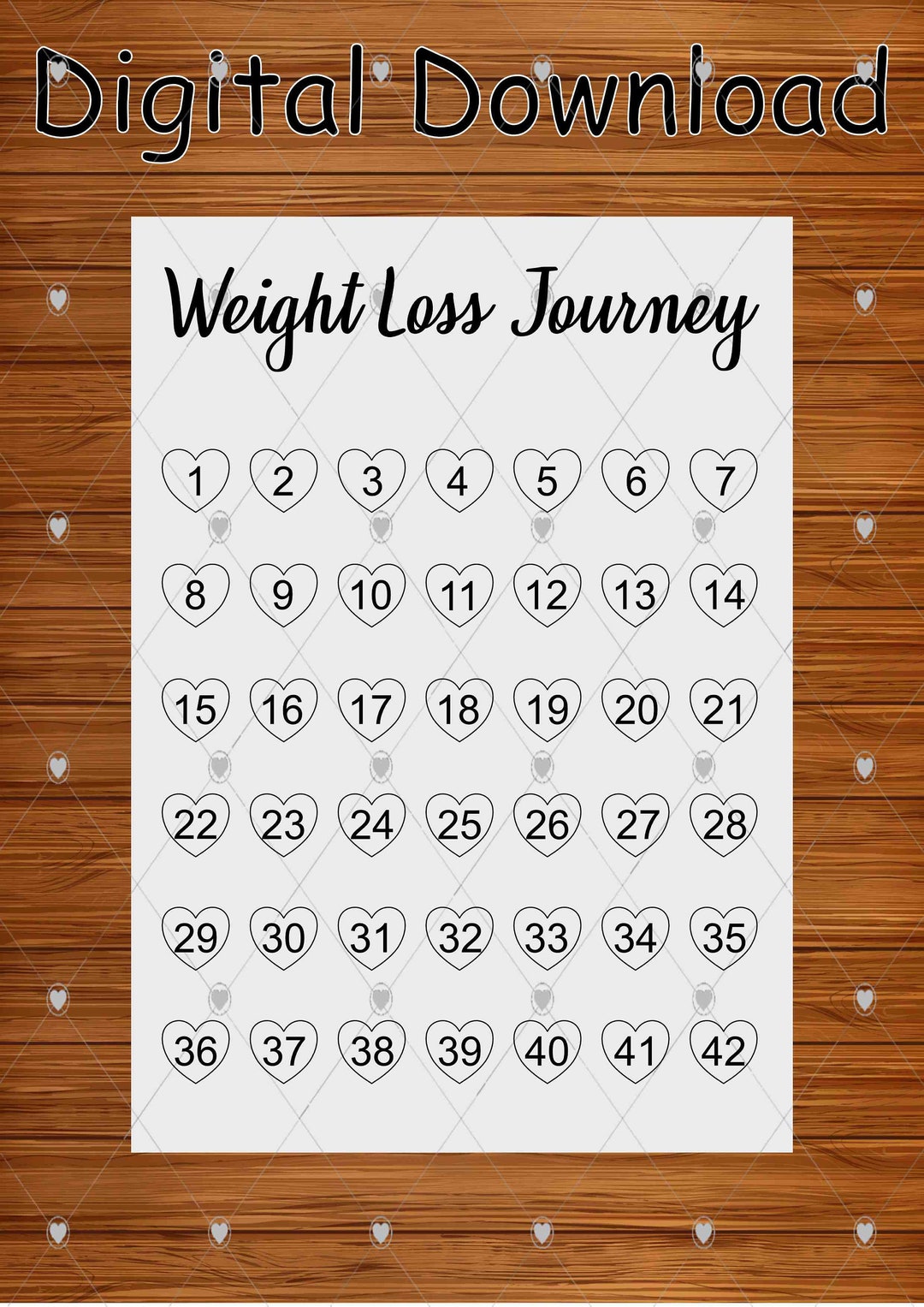 3 Stone 42lb 42kg Weight Loss Digital Download Weight Chart Print at ...