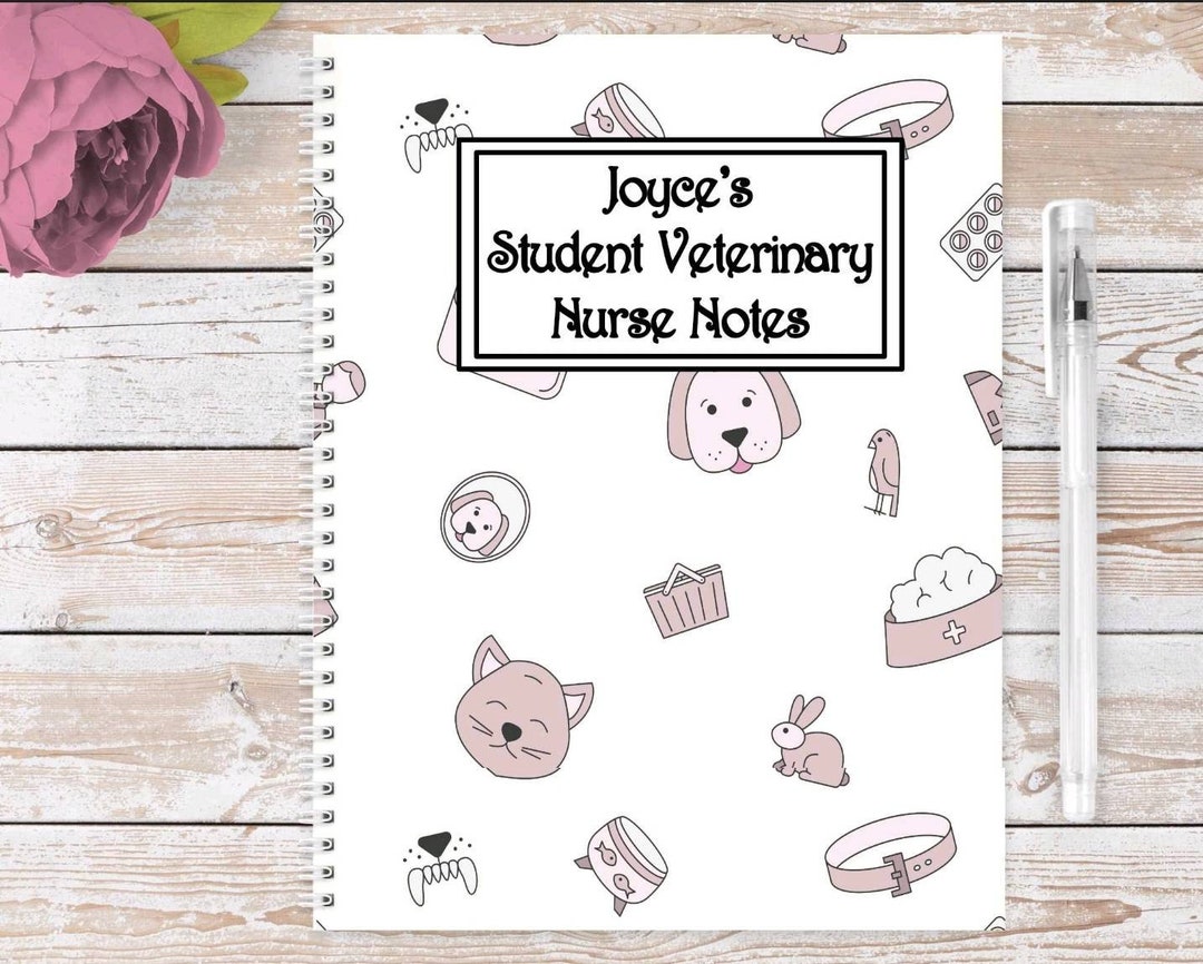 Student Veterinary Nurse Notes Notebook Personalised Recyclable Eco ...