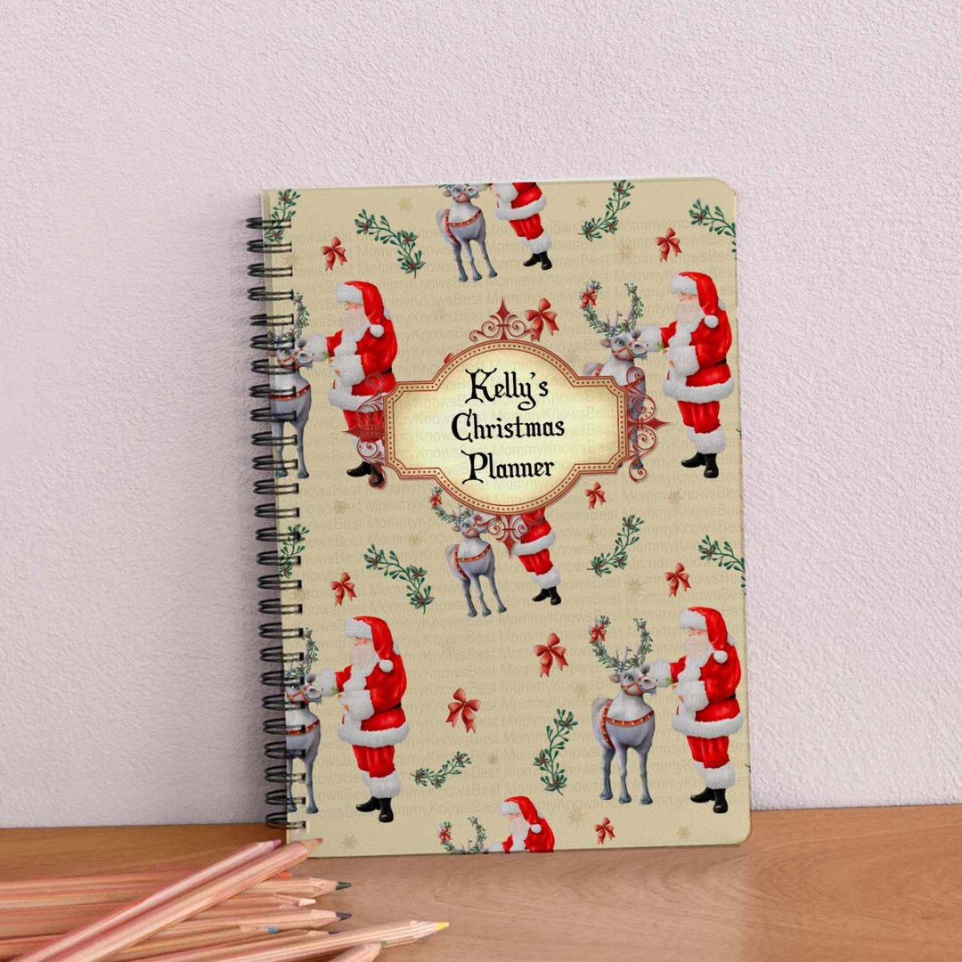 Christmas Planner Book With Santa and Reindeer Notebook Journal Eco ...