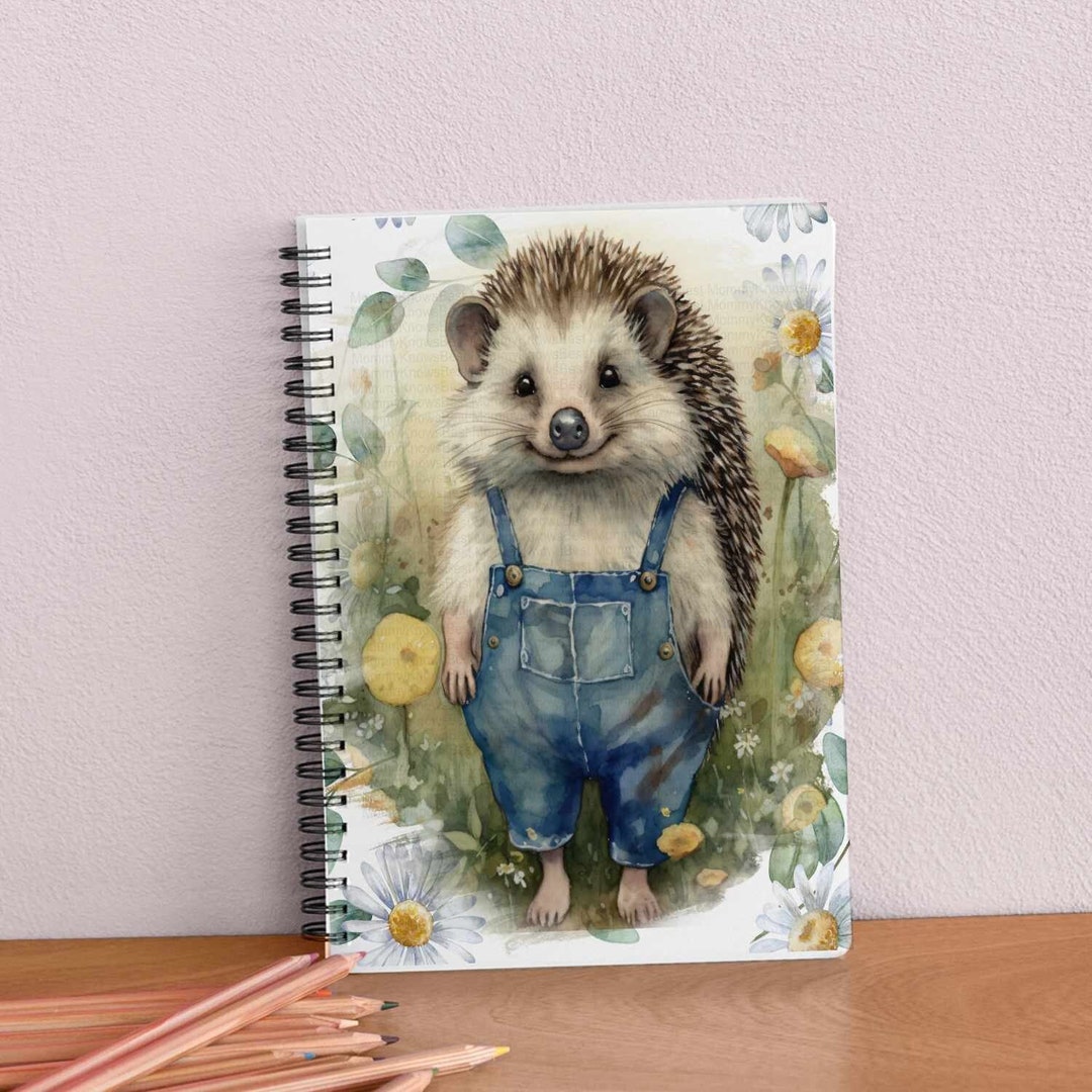Hedgehog Notebook Denim Dungarees Recyclable Eco Friendly Biodegradable ...