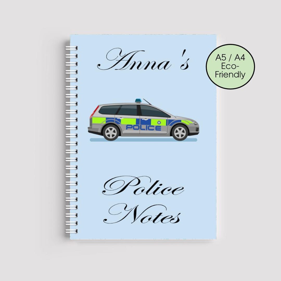 Personalised Police Notes Notebook - Custom Name Police Officer Journal ...