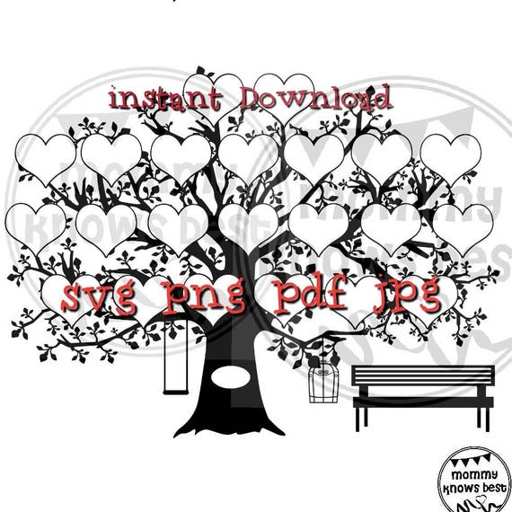 Heart Family Tree Clip Art