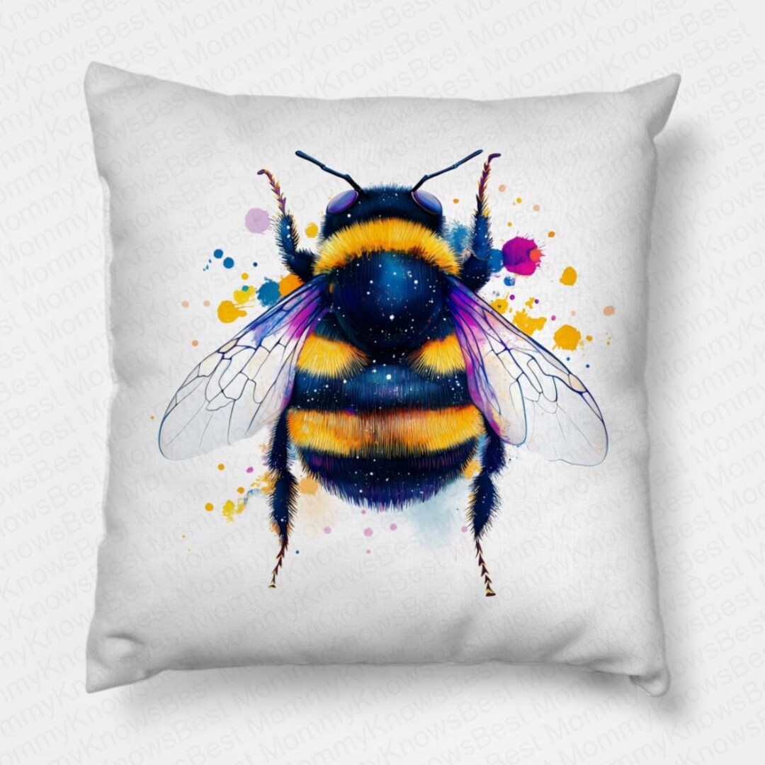 Bee Splash Cushion Personalised . Soft Cuddly. Birthday Gift, Christmas ...
