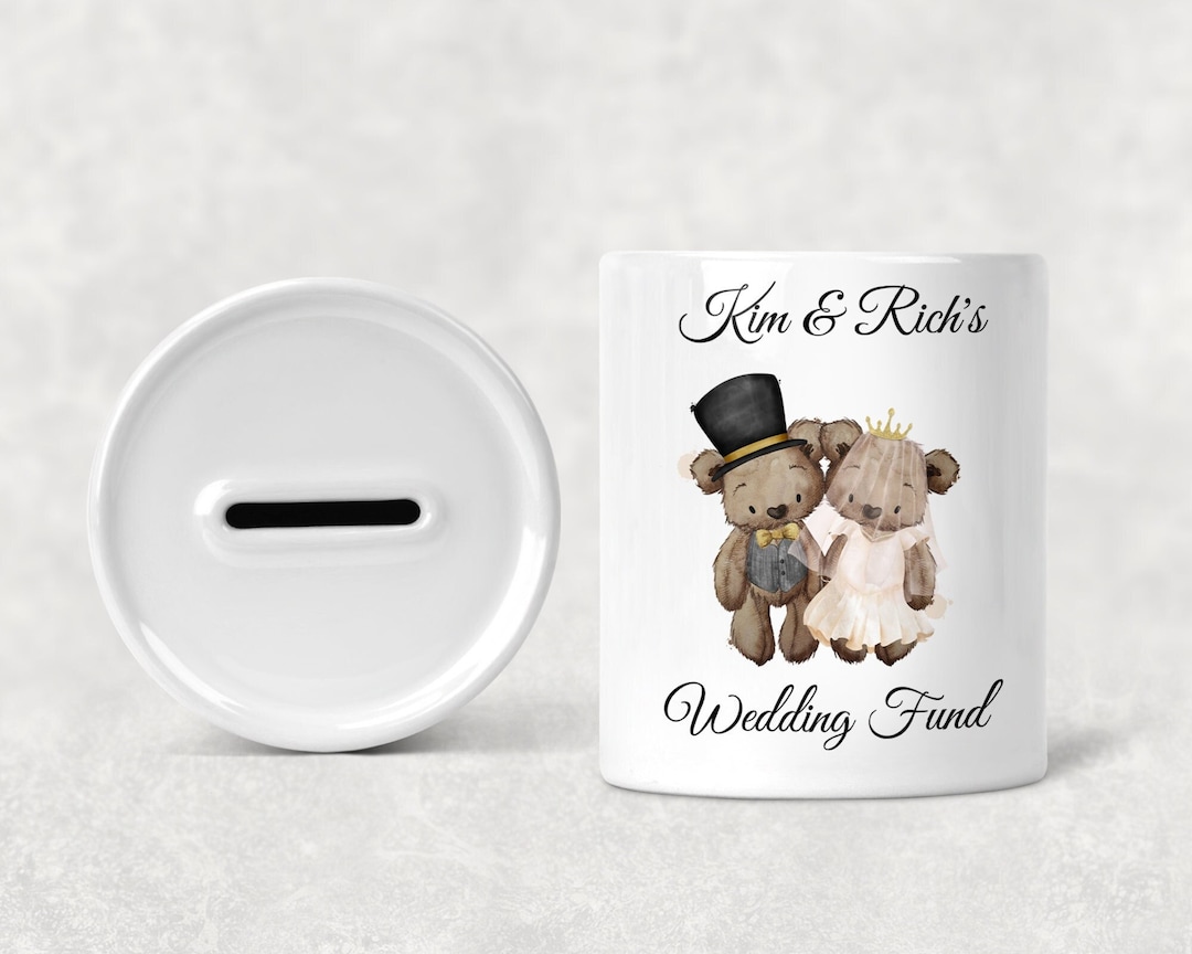 Personalised Wedding Money Box. Wedding Fund Gift Engagement Present ...