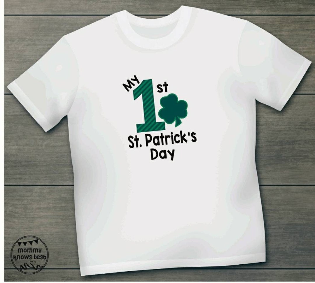 My 1st St Patricks Day With Lucky Clover. T-shirt &/or Bib. Babys. Girl ...