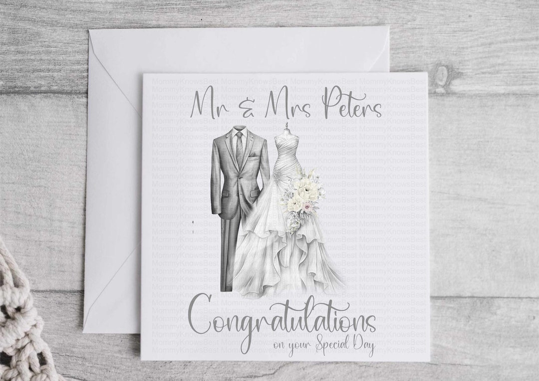 Wedding Card, Personalised Eco Friendly Greetings Card. Sentimental ...
