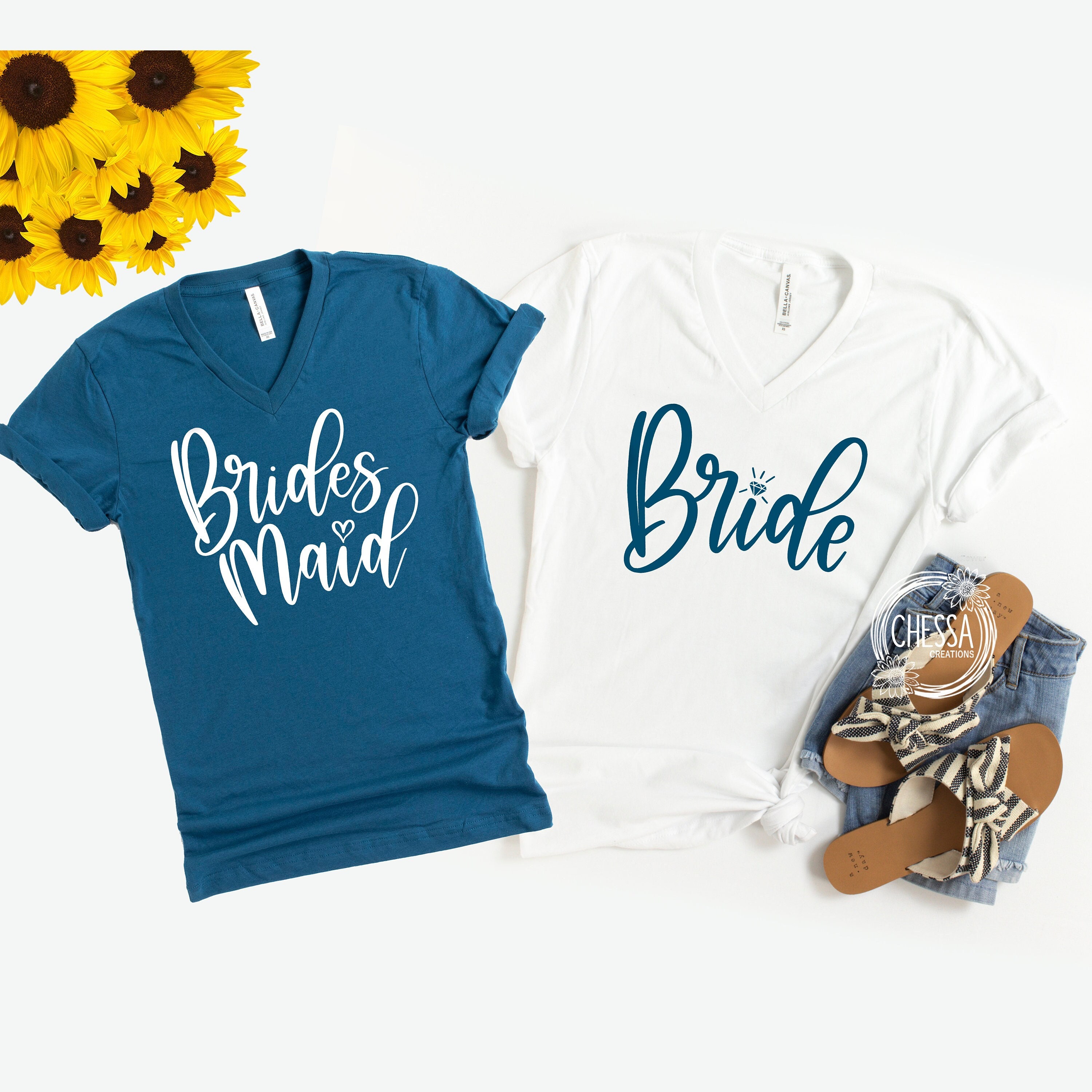 Bachelorette Party Shirts Bride Bridesmaid Vneck Shirts | Etsy