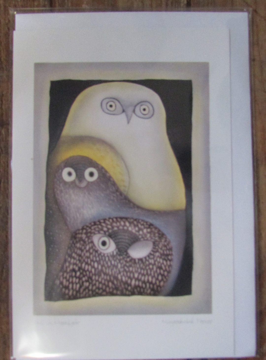 New "owls IN Moonlight" Art Card by Inuit Artist Ningeokuluk Teevee 6 ...