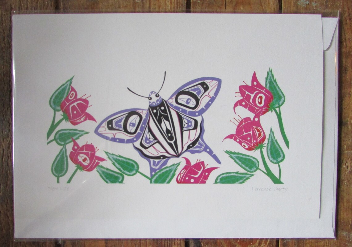 New "new Life" Art Card by Native Artist Terrance Shorty 6"x9" Card W ...